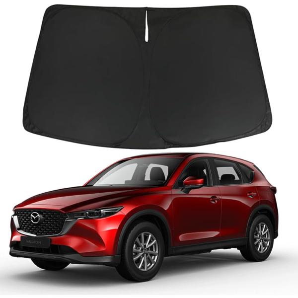 商品名フロントガラスサンシェード マツダ CX-5 CX5 2017 2018 2019 2020 2021 2022 2023用 折りたたみ式 フロントウィンドウサンシェード 紫外線をブロック 保護カバー 車内を涼しく保ちますWindsh...