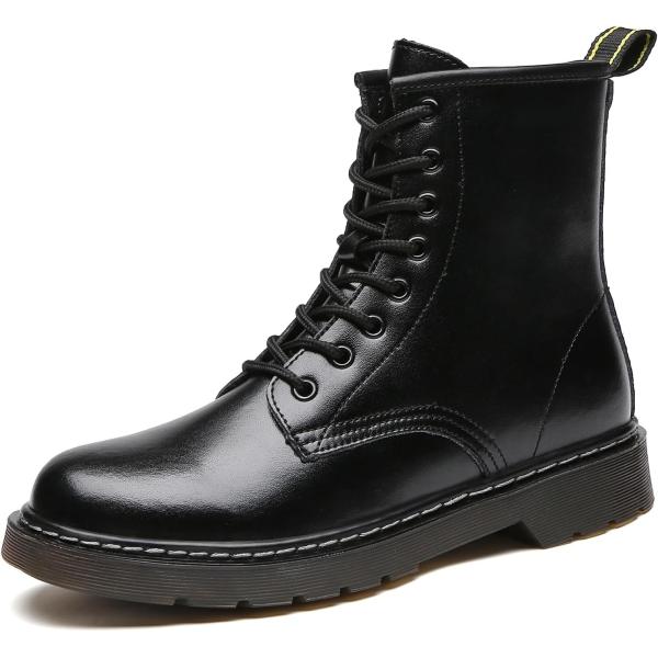 商品名Xikete Ankle Booties for Women Classic 8-Eye Lace-up Combat Non Slip Low Heel Fashion Round Toe Memory Foam Insoles A...