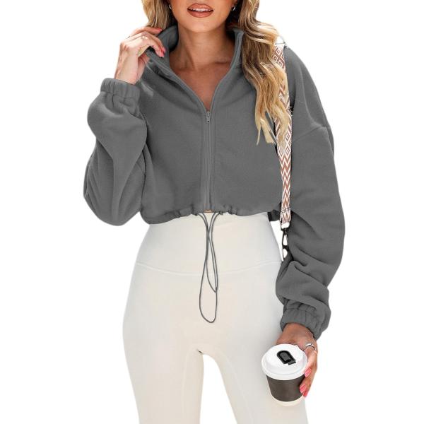 商品名:  AlvaQ Womens Jackets Full Zip Oversized Sweatshirts Fleece Bomber Jackets Hoodies Winter Long Sleeve Fall Crop Coa...