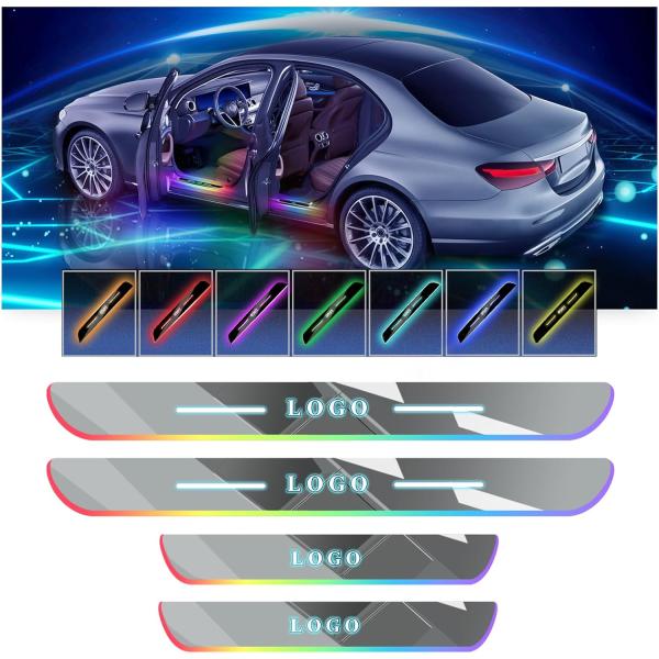 商品名LINPOK LED Door Sill Lights, 4Pcs Wireless Car Door Lights, Bloomcar LED Door Sill with 7 Lighting Colors, Auto-Sensi...