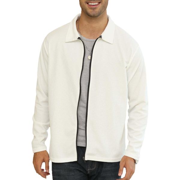 商品名:  EndoraDore Men's Waffle Full Zip Track Jacket Lightweight Spring Fall Casual Varsity Bomber Shirts Thin Jacket Coa...