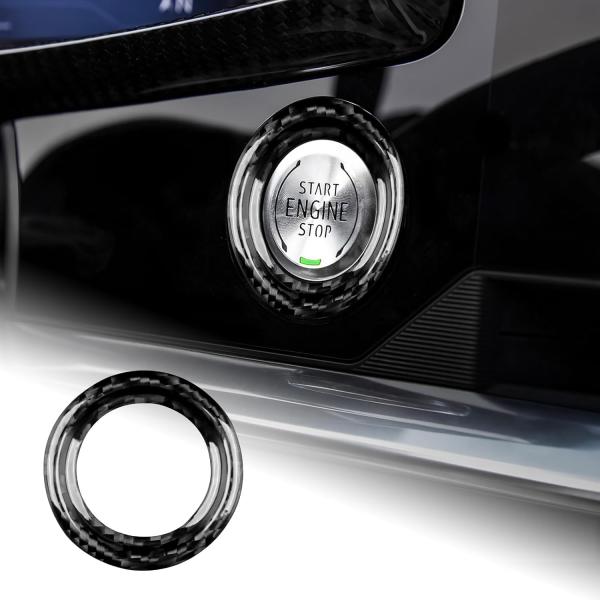 商品名AIRSPEED for C8 Carbon Fiber Car Engine Start Button Frame Cover Center Console Button Ring Trim for Corvette C8 Coup...