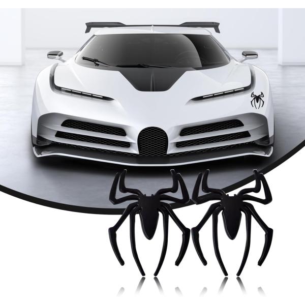 商品名Fogfar 車用ステッカー 2個 2.6インチ x 2.9インチ メタルスパイダー カーステッカー 傷防止 パーソナライズされた装飾アップリケ ほとんどの車にユニバーサル 壁 ミラーデコレーション (ブラック)Fogfar 2 PC...