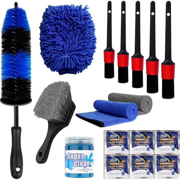 商品名Cuoreca カーディテーリングキット 17個Cuoreca 17 Pcs Car Detailing Kit Interior and Exterior Cleaner, Car Cleaning Kit, Professiona...