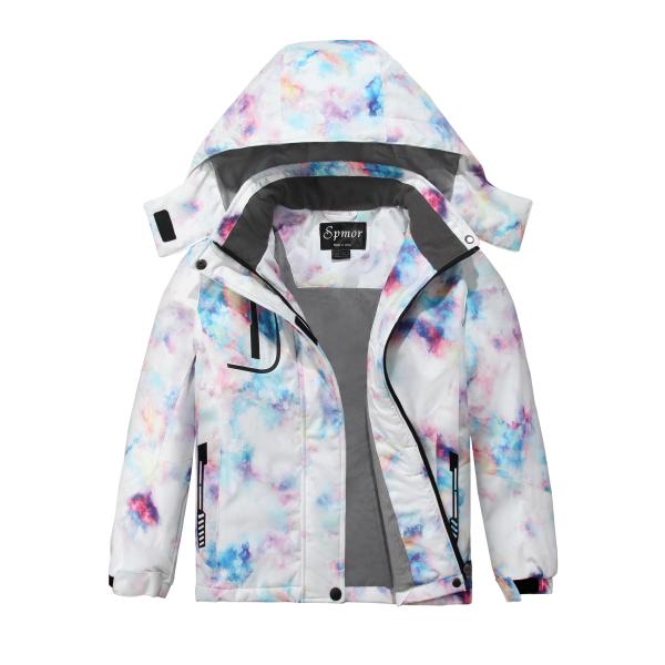 商品名:  Spmor Girls' Waterproof Ski Jacket Warm Coat Windproof Winter Snowboarding Jacket Purple Flower 4-5ブランド: Spmor商品サイ...