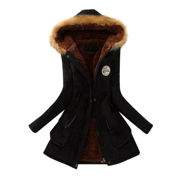 商品名:  Elogoog Winter Coats Outwear Womens Hooded Jacket Coat Warm Winter Slim Women's Coat Big And Tall Jacket (Black,Sm...