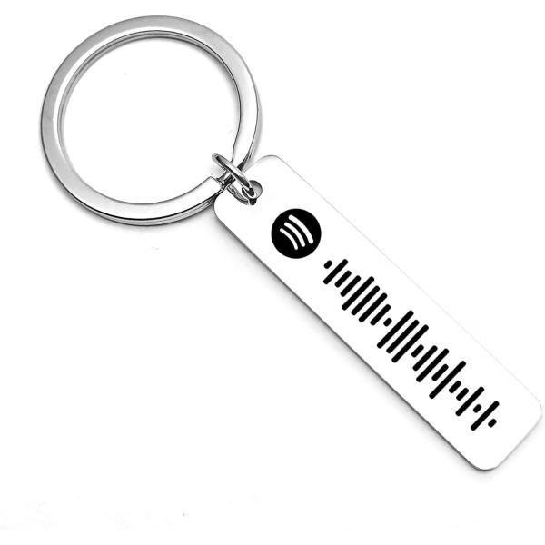 商品名カスタムスキャン可能 Spotify コードキーチェーン パーソナライズ Spotify 音楽 ソングコード キーリング 個人用 紛失防止 名前 電話番号 キーチェーン ドライブ 安全 車 キーリング 男性&amp;女性向けギフト, ...