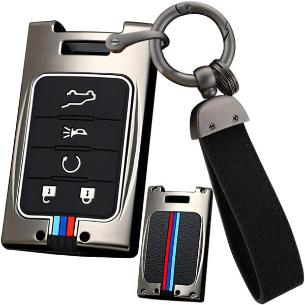 商品名ontto 5-Button Key Fob Protector Fit for Cadillac ATS CTS DTS XTS SRX STS Escalade Car Key Cover Case Metal Key Shell...