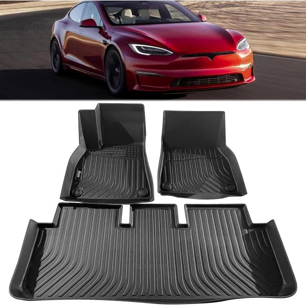 商品名FREEMOTOR802 Compatible with 2021-2023 Tesla Model S Floor Mats, 3D Molded Custom Carpets 1st 2nd Row Front Rear Prot...
