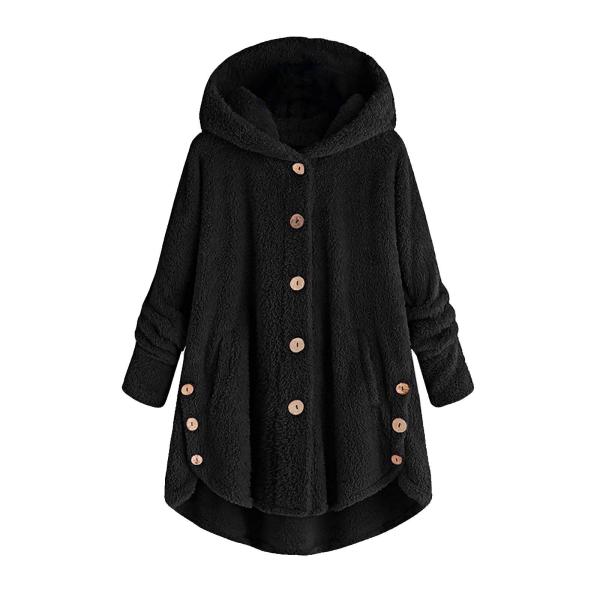 商品名:  Tapanet Womens Oversized Sherpa Jackets Fuzzy Fleece Hooded Jacket Winter Long Coats Soft Button Down Outerwear wi...