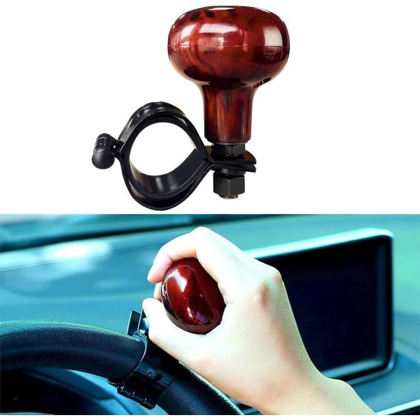 商品名Kewucn 自動車木目ステアリングホイールスピナーノブ 滑らかなABSエイズノブ ユニバーサルボールパワーハンドルスピナー 車 セミ トラック フォークリフト トラクター ボート ゴルフカー用Kewucn Car Woodgrain...