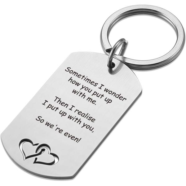 商品名CINRLLA キーチェーン ボーイフレンド 旦那 誕生日 記念日 バレンタインデー ギフト メンズ レディース 彼へのキーチェーンギフト KCAA-A, Sometimes I Wonder How You Put Up With ...