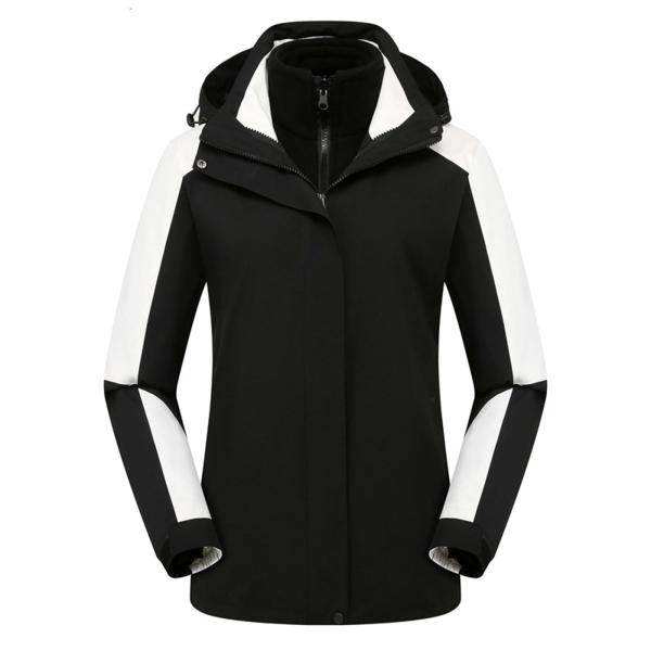 商品名:  BingYELH 3 IN 1 Windbreaker Women's Waterproof Raincoat Fall Winter Fleece Lined Warm Coats Color Block Rain Jacke...