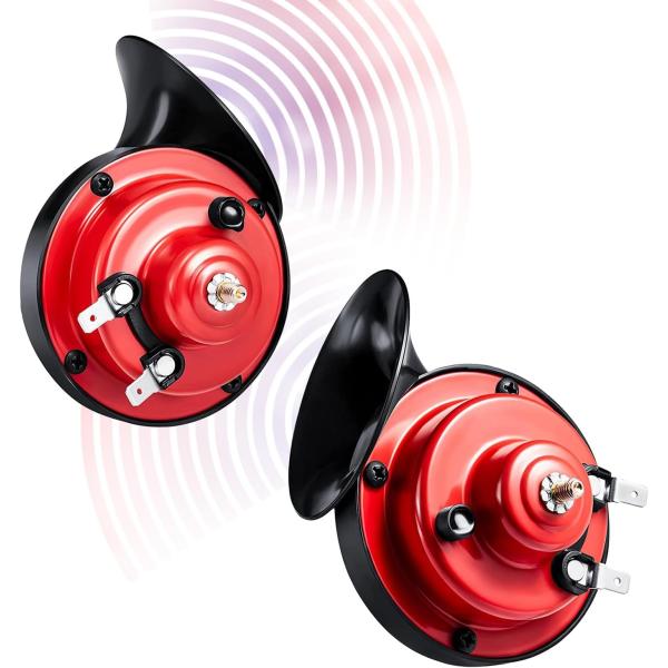 商品名Ouffun 車用ホーン 12V 300DB 超大音量ホーン 防水デュアルトラックホーン 電動カタツムリホーン ユニバーサルフィットキット 交換用カーホーン 車 バイク トラック 電車 ボート用 (2個)Car Horn, Ouffu...
