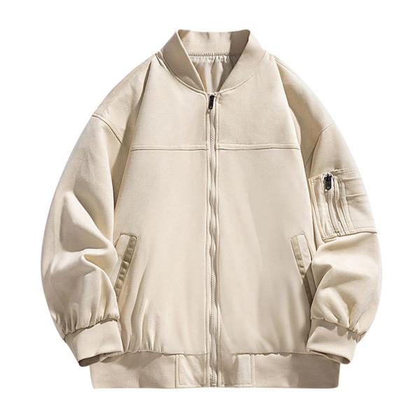 商品名:  Mens Fall And Winter Suede Stand Up Collar Jacket Mens Casual Coat Loose Cargo Jacket Rain Jacket Men Big (Beige, ...