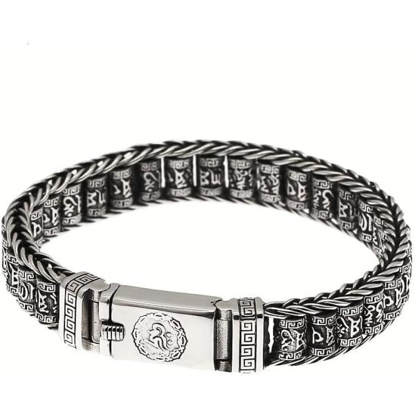 商品名Glowave 925 Sterling Silver Feng Shui Bracelet, Fortune Protection Bangle, Simple Lucky Creative Fengshui Decor for W...