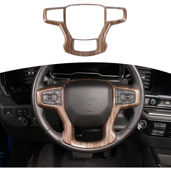 商品名RT-TCZ for Silverado Steering Wheel Trim Compatible with Chevy Suburban 2020 Up Tahoe 2021 Up Silverado 2019-2022 Woo...