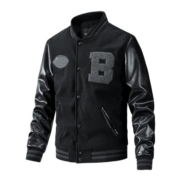 商品名:  Ymosrh Varsity Jacket Men, Mens Long Sleeve Letterman College Baseball Jacket Fashion For Men Black Jacket Work Bo...