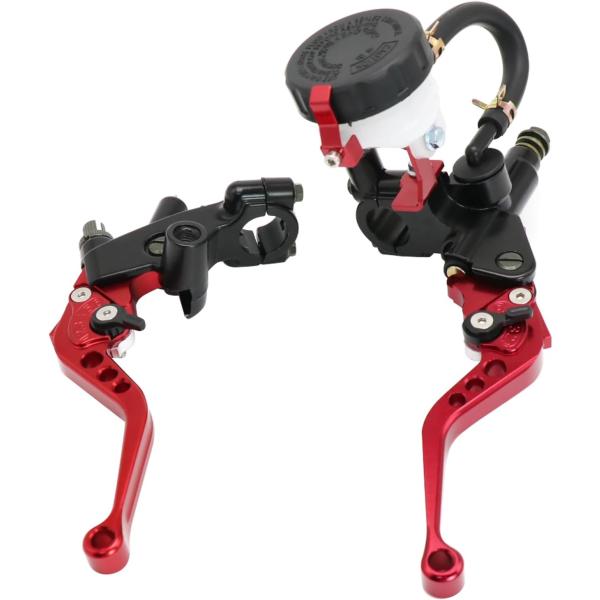 商品名ZSDTRP オートバイ 7/8インチ 22mm ハンドルバーブレーキ マスターシリンダー クラッチレバー 左右セット ユニバーサル オートバイ ストリートスポーツ ダートピット ミニバイク スクーター ATV (レッド)ZSDTRP...