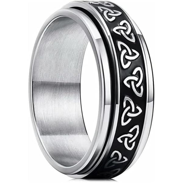 商品名HUXICUI Celtic Knot Spinner Rings for Men | Womens Fidget Band Rings for Relieving Anxiety Stress | Rotating Ring Sta...