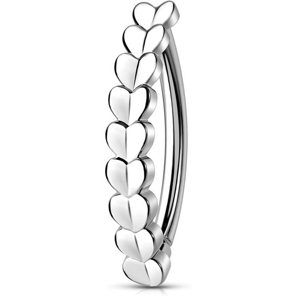 商品名Melighting ハート ベリーボタンリング 14G クリッカー ベリーリング ステンレススチール 316L ベリーピアス ジュエリー 女性用 ベリークリッカー ボディピアス ジュエリー, ステンレス, ステンレススチールMeli...