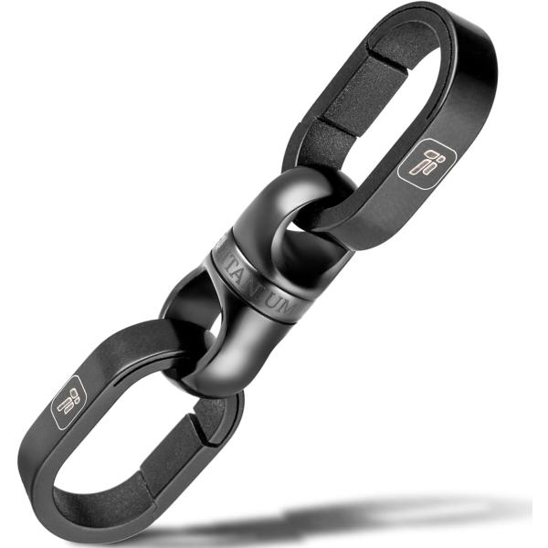 商品名FEGVE チタンスイベルキーチェーンリング 高耐久 ミニクイックリリースキーチェーンリング2個付き 小型カラビナキーホルダー 分割キーリング 自宅の車のキーを接続するFEGVE Titanium Swivel Key Chain R...