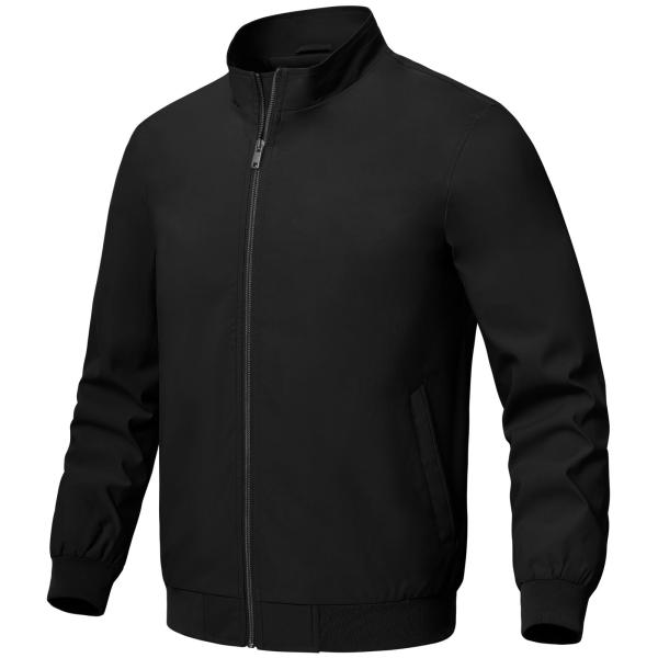商品名:  Rdruko Men's Lightweight Windbreaker Bomber Jacket Full Zip Up Light Casual Stylish Harrington Golf Fall Coat Stan...
