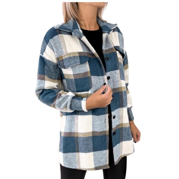 商品名:  SMIDOW daily deals Womens Fall Winter Tartan Jacket Flannel Plaid Button Down Shacket Jacket Casual Brushed Plaid ...