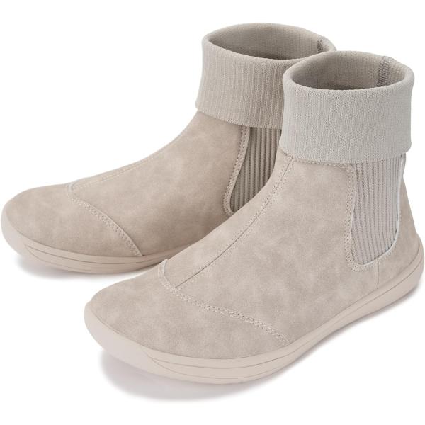 商品名WHITIN Women's Wide Barefoot Chelsea Boots Minimalist Bootie Zero Drop Size 9.5 Leather Flat Mid-Calf Cowboy Cowgirl ...