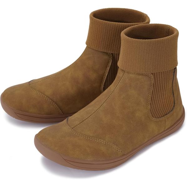 商品名WHITIN Women's Wide Barefoot Chelsea Boots Mid-Calf Minimalist Zero Drop Size 5.5 Leather Cowboy Cowgirl botines para...