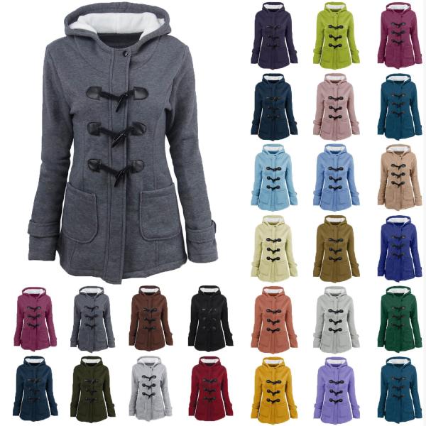 商品名:  My Recent Orders Womens Winter Coats Warm Sherpa Lined Parkas Jacket Horn Buttons Jacket Long Sleeve Pea Coat Plus...
