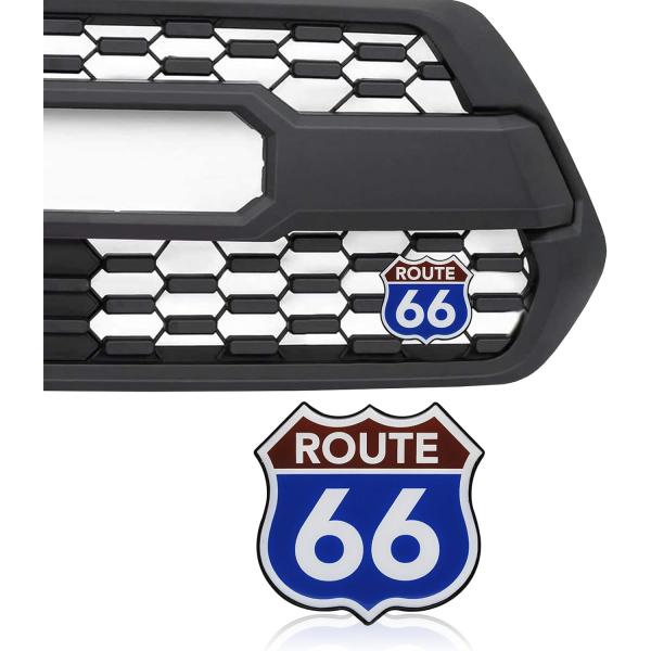 商品名aHei Route 66 Road Signs LED Front Grille Lights Grille Badge Emblem for Truck Ford F150 F250 Chevrolet Silverado Jee...