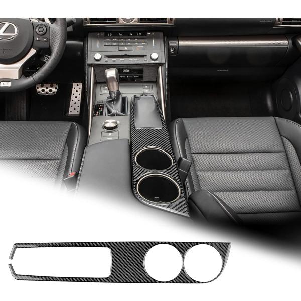 商品名AIRSPEED for Lexus is Gear Shift Panel Cup Holder Frame Cover Soft Carbon Fiber Interior Trim Accessories for Lexus I...