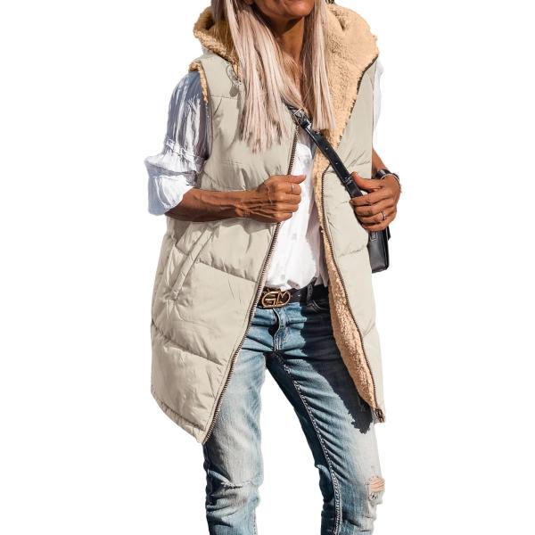 商品名:  AUTOMET Vests for Women Long Fleece Puffer Vests Outerwear Fashion Casual Plue Size Winter Coats Fall Warm Quilted...