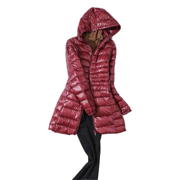 商品名:  Womens Long Puffer Coat Ultralight Down Coat Packable Parkas Jacket Plus Size Zip Up Winter Hooded Quilted Coatブラン...