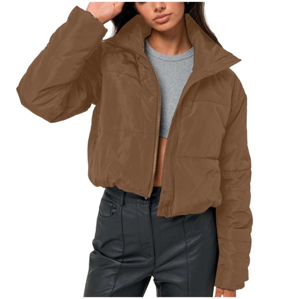 商品名:  SHOPESSA Cropped Puffy Bomber Jacket Women Fashion Short Puffer Jacket Snow Coat for Women Plus Size My Orders Pla...