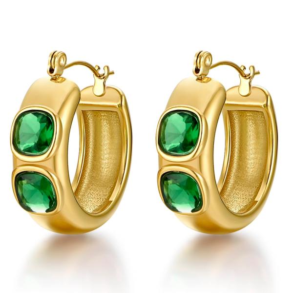 商品名: FRUMOS 18K ゴールドメッキ イヤリング レディース ガールズ チャンキーフープイヤリング キュービックジルコニア ジュエリー 誕生日 クリスマスギフト, イエローゴールド, キュービックジルコニア FRUMOS 14K ...