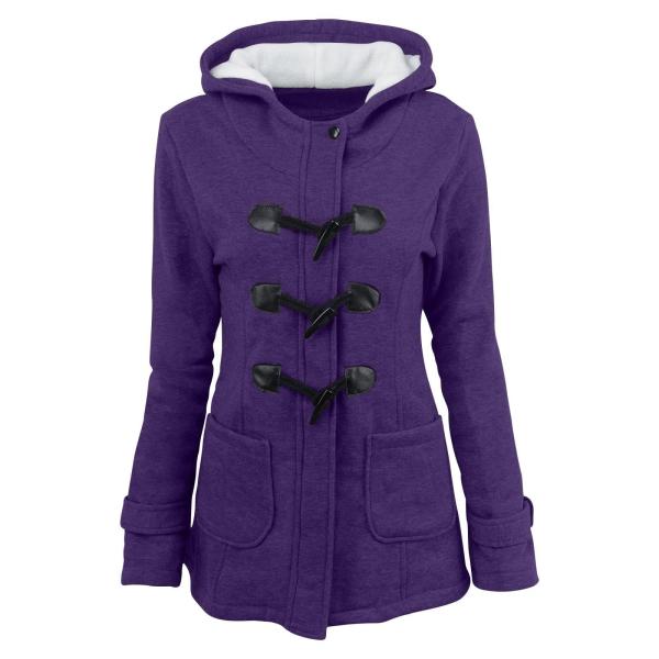 商品名:  Parise Crochet Coverups for Women Women's Casual Horn Button Coat Fleece Hood Winter Warm Jacket Windproof Outerwe...