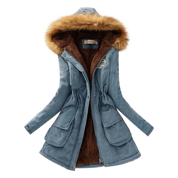 商品名:  Womens Winter Coats Fleeced Lined Parka Plus Size Faux Fur Thicken Warm Jacket Zip Up Long Outwear with Pockets Pu...