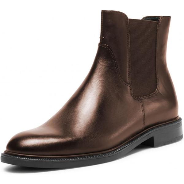 商品名miss left Women Round Toe Chelsea Boot Elastic Pull On Chunky Low Heeled Flat Ankle Booties Autumn Winter Basic Comfo...