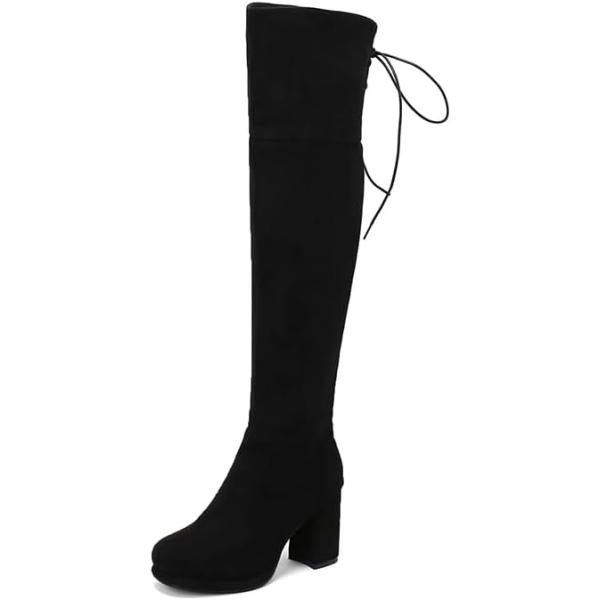 商品名CouieCuies Thigh High Block Heel Boot Women Round Toe Stretch Over The Knee Bootsブランド：CouieCuies商品サイズ：12高さ：8 cm横幅：23 ...