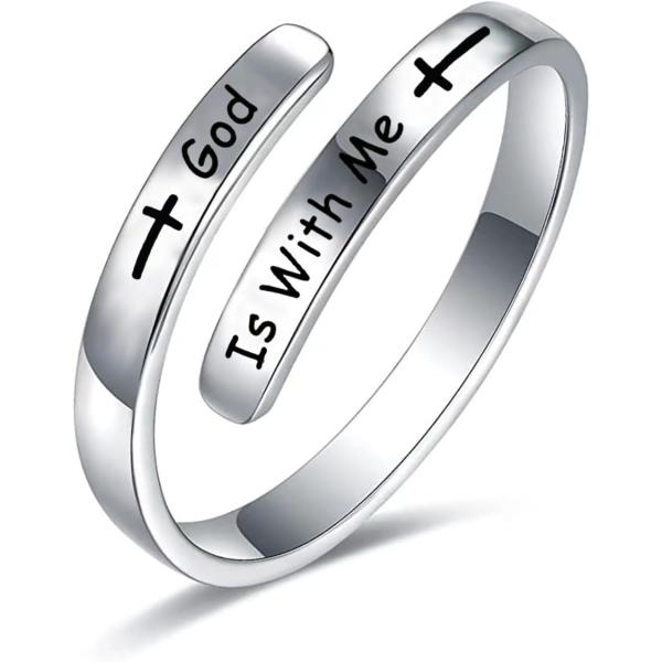 商品名925 Sterling Silver Rings Inspirational Jewelry for Women Faith Cross Ring Gifts for Daughter Teen Girls Friend Faith...