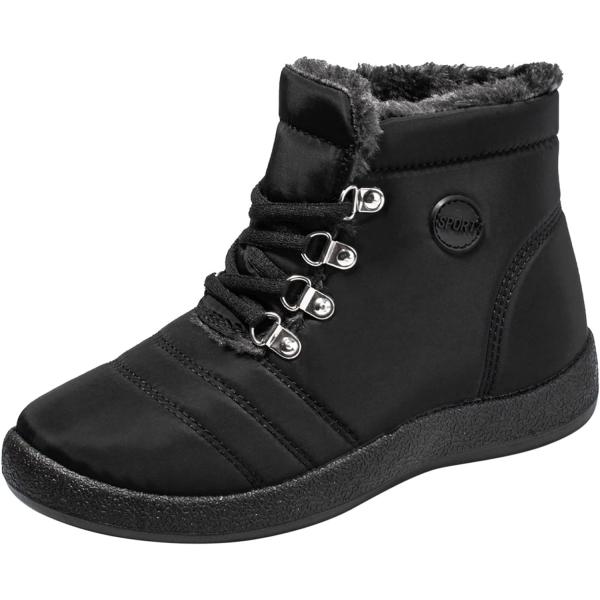 商品名JWSVBF Platform Boots for Women Snow Rainproof Comfy High-Top Fashion Elastic Ankle Warm Fuzzy Stitch Winter Non-Slip...