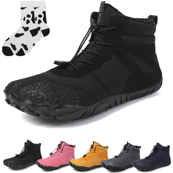 商品名LELEBEAR Barefoot Shoes Men Women Wide Toe Box Winter Cross Trainer Zero Drop Sole Cotton Boots Sneakers,Winter Shoes...