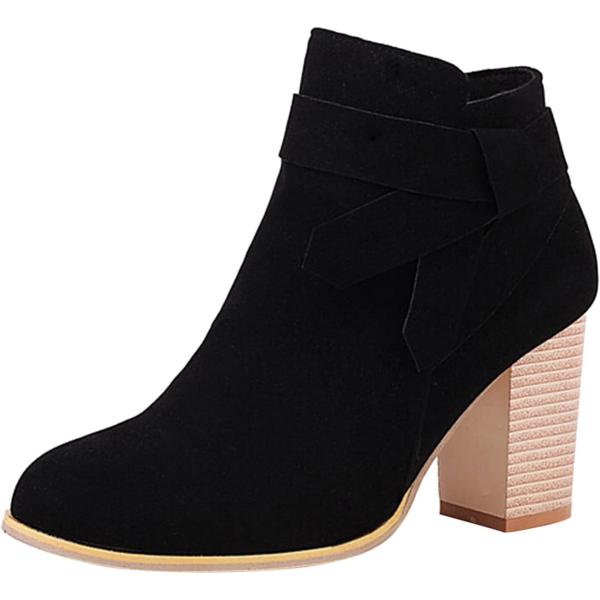 商品名Womens Chunky Ankle Boots Slip on Chelsea Boots Elastic Booties Pointed Toe Faux Suede Short Stuff Fashion Bootブランド：G...