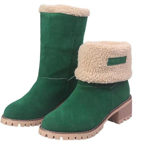 商品名HIDEZHI Dotmalls Boots, Dotmalls Seniors' Chunky Heel Winter Boots, Women's Chunky Heel Round Toe Snow Boots, Slip on...