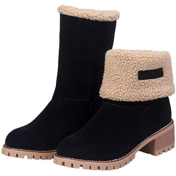 商品名Dotmalls Boots, Dotmalls Seniors' Chunky Heel Winter Boots, Women's Fleece Lined Boots (Black,8.5)ブランド：CERAVI商品サイズ：8....