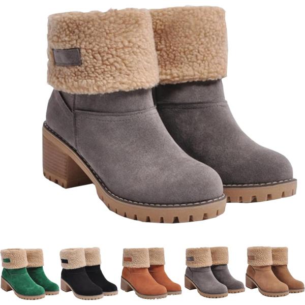 商品名Libiyi Boots, Dotmalls Boots, Dotmalls Seniors' Chunky Heel Winter Boots, Women's Chunky Heel Round Toe Snow Boots (G...