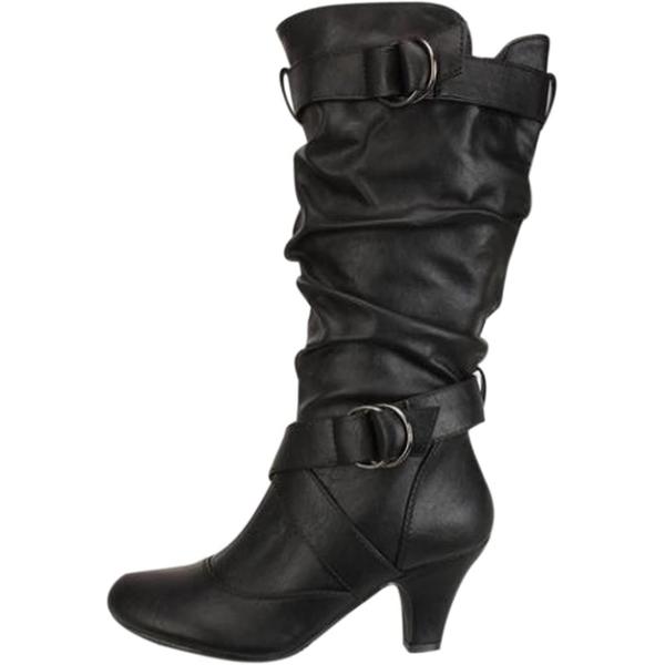 商品名SBGMoSJ Fashion Cowboy Boots Women Brown Black Knee High Boots Flat Heel Black Long Western Boots for Woman Women's B...