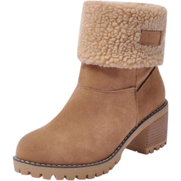 商品名HIDEZHI Libiyi Boots, Dotmalls Seniors' Chunky Heel Winter Boots, Womens Warm Plush Lined Round Toe Snow Short Boots ...